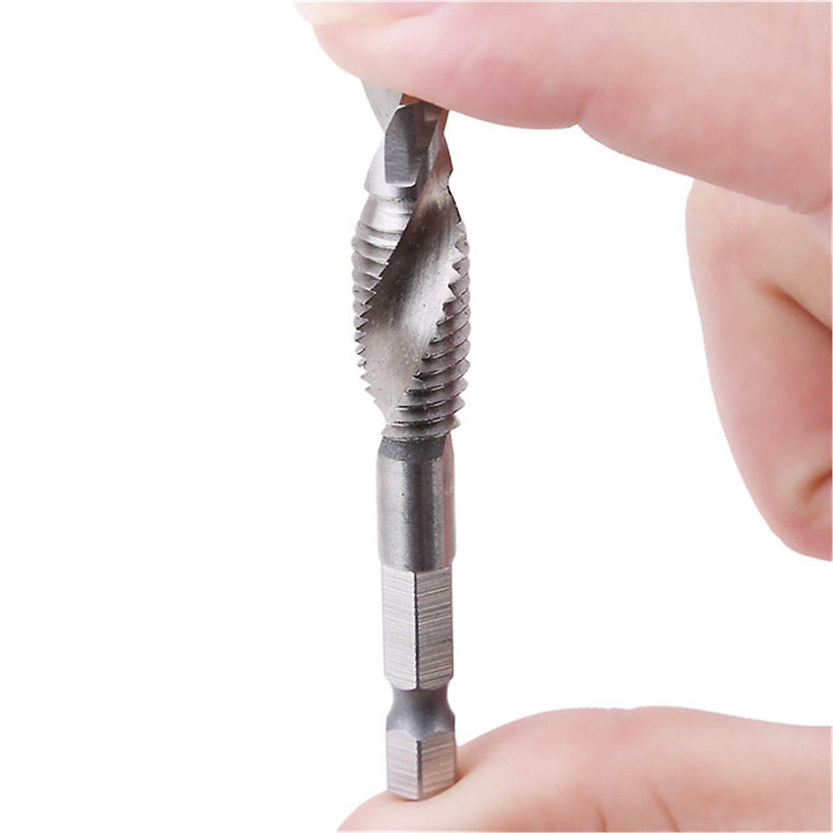 CH 6pcs/set HSS High Speed Steel Thread Spiral Screw Metric Composite Tap Drill Bit Tap