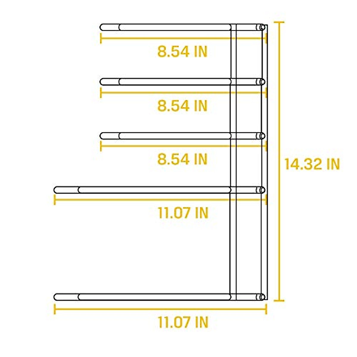 Lodge 5-Tier, Kitchen and Pantry Cast Iron Cookware Storage Organizer, Steel Construction, Matte Black