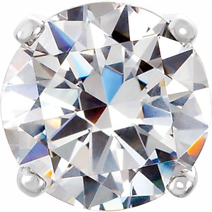 Semi-Polished Platinum 2.7mm Round Shape 4-Prong Closed Back Earring Solid Base Finding Setting Fine Jewelry For Women Gifts For Her (Mounting Only, Not All Stones Included)