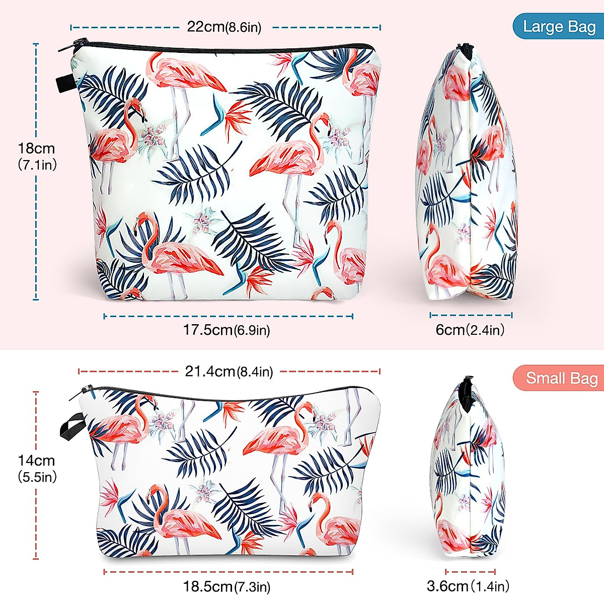 Cosmetic Bag Water-resistant Makeup Bags Roomy Toiletry Pouch Travel Cosmetic Organizer Gifts for Women and Girls