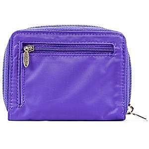 Big Skinny Women's Lynx Zippered Slim Wallet, Holds Up to 30 Cards, Purple