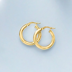 Ross-Simons Italian 3mm 18kt Yellow Gold Hoop Earrings