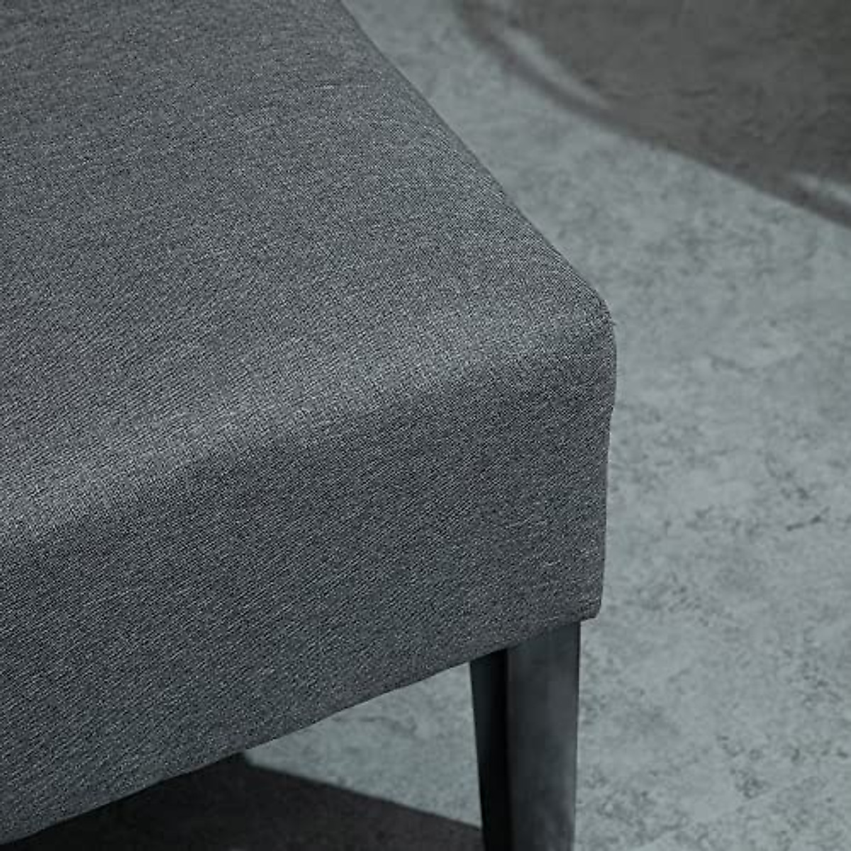 HOMCOM Wingback Double Sofa Linen Fabric Upholstery Button Tufted Loveseat Armless Couch Modern Contemporary Living Room Settee with Wood Legs, Grey