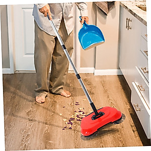 GRIRIW 3 1 Hand Push Sweeper for Home Cleaning (red) Floor
