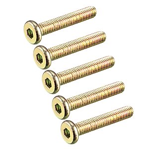 uxcell M6 x 35mm Full Thread Hexagon Socket Round Head Screws Bolts Bronze Tone 5 Pcs