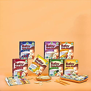 Baby Mum-Mum Rice Rusks, Vegetable, 24 Pieces (Pack of 6) Gluten Free, Allergen Free, Non-GMO, Rice Teether Cookie for Teething Infants