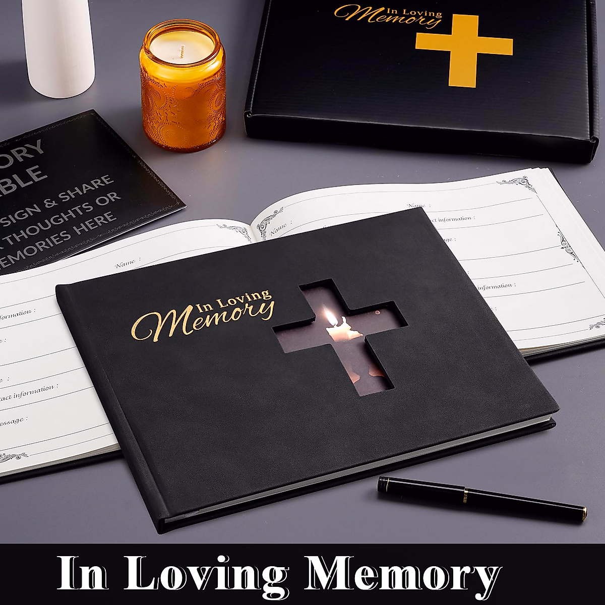Funeral Guest Book For Memorial Service ,Funeral Sign In Book for guests,Hardcover Funeral Guest Books Celebration of Life,In Loving Memory Guest Sign In Book for Funeral,total 88 pages for 280 Guests