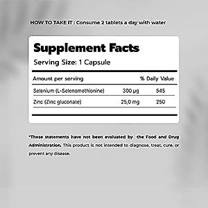 Health Pyramid Selenium and Zinc Supplement for Nail Growth, Bone, Skin, and Hair Health, Cellular Health, and Immunity Support, 60 capsules