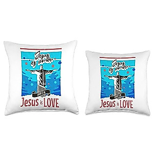 Flame Star Merch ll Jesus is Love John 3.16 Bible Jesus is Love Peace Unity King Christian John 3.16 Religious Throw Pillow, 16x16, Multicolor