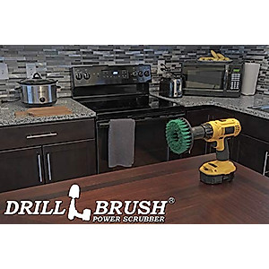 Kitchen Accessories - Cleaning Supplies - Drill Brush - Mold Remover - Grout Cleaner - Cast Iron Skillet - Spin Brush - for Tile, Counter-Tops, Stove, Oven, Sink, Trash Can, Floors - Calcium - Rust