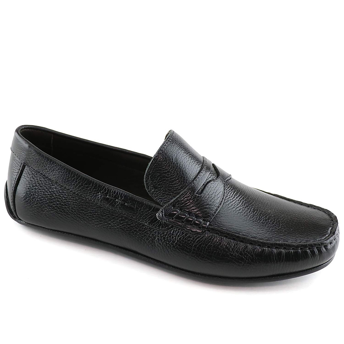 Marc Joseph New York Men's Nebraska Loafer, Black Grainy, 8.5