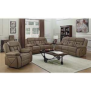 Houston Motion Sofa with Contrast Stitching Tan 602264