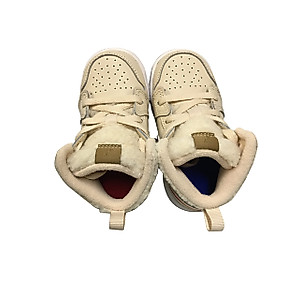 Jordan Baby Girl's 1 Mid Utility (Infant/Toddler) Pearl White/Racer Blue/Dark Driftwood 9 Toddler M