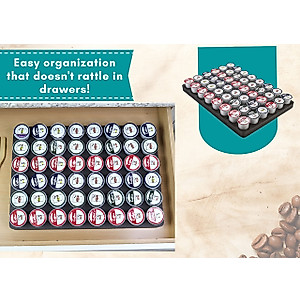 Polar Whale 2 Coffee Pod Storage Organizers Tray Drawer Insert for Kitchen Home Office Waterproof 12.6 x 17.9 Inches Holds 48 Compatible with Keurig K-Cup Durable Dark Gray Foam Made In The USA