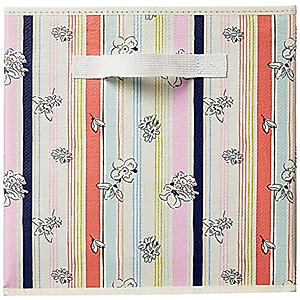 Vera Bradley Women's Collapsible Storage Bins Set of 2 - Large, Seaside Stripe Multi Floral, Large