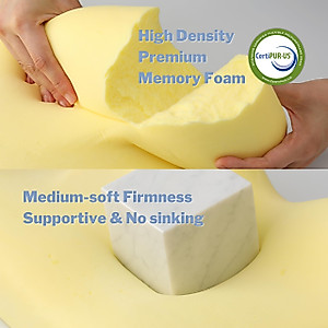 SLEEPY TOAST Neck Pillow for Sleeping fits Shoulder Perfectly, Side Sleeper Pillow with Armrest Area, Memory Foam Pillows for Neck and Shoulder Pain Relief, Cooling Pillow Cases (Blue)