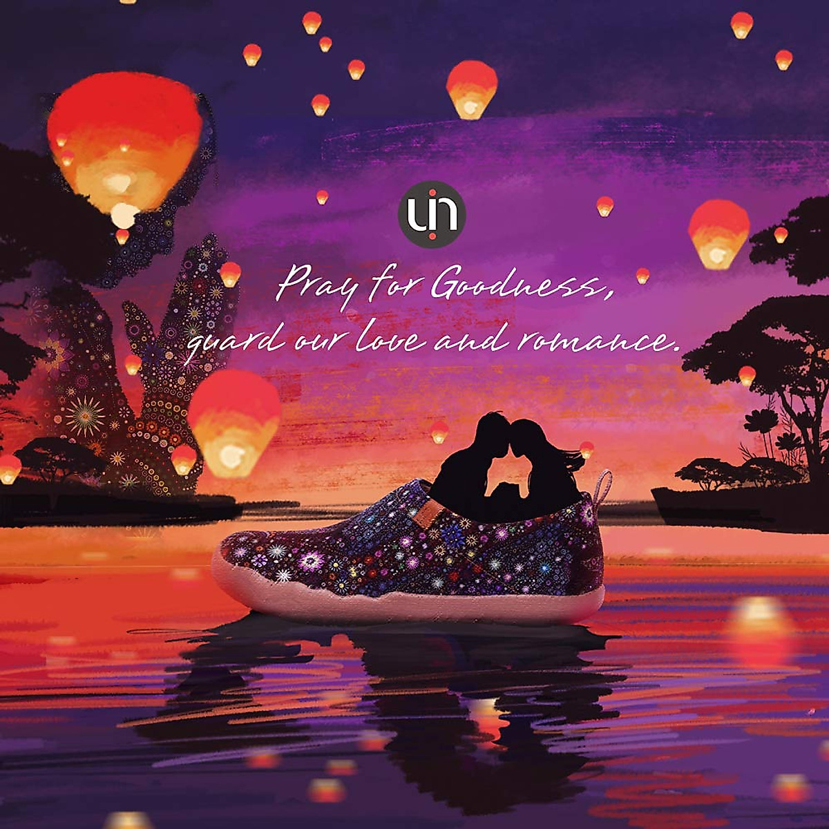 UIN Women's Slip ons Travel Shoes Casual Painted Canvas Walking Flats Pray for Goodness (40)