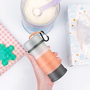 2 Pcs Protein Powder Container, Protein Powder Travel Container, Travel Powder Container, Baby Formula Dispenser on The Go (Pink)