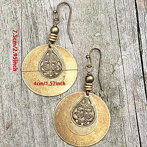 Bohemian - Brass Dangle Earrings - Ethnic Jewelry