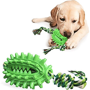 Dog Chew Toys Dog Toothbrush Stick Teeth Cleaning Brush Dental for Small Medium Large Dog, Rubber Dog Squeaky Toys for Aggressive Chewers Cactus Tough Toys Interactive for Training Cleaning Teeth