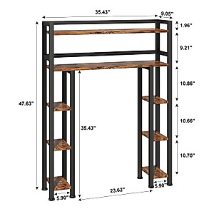 Homeiju Over The Toilet Storage Cabinet with Toilet Paper Holder Stand, 35.5'' Wide Freestanding Bathroom Organizer Space-Saving Toilet Rack for Bathroom, Restroom, Laundry, Rustic Brown