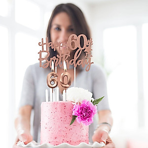 12Pcs 60th Birthday Decorations Women, Including 60th Birthday Honeycomb Centerpieces Decorations, Cake Topper and Candles, 1963 Birthday Table Sign Décor