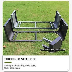 Generic Modern Outdoor Benches Weatherproof Backless Front Porch Bench Metal Garden Benches for Outdoors Sturdy Steel Frame Patio Benches for Outdoors, Backyard, Lawn(Black,100cm(39.37in))