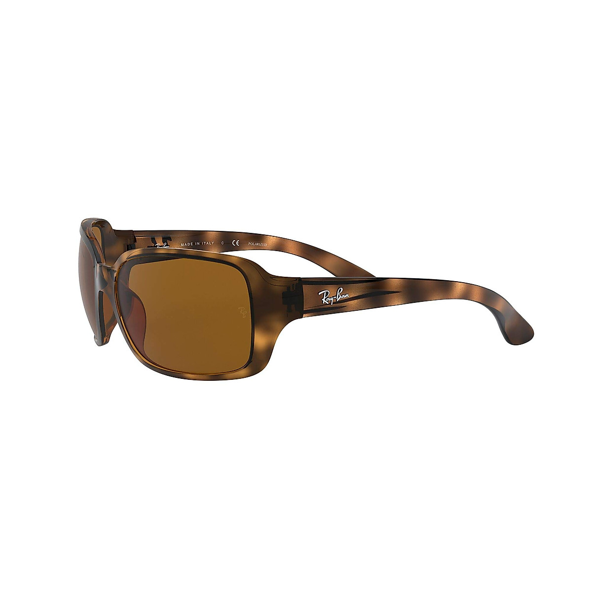 Ray-Ban Women's RB4068 Square Sunglasses, Havana/Polarized B-15 Brown, 60 mm + 0