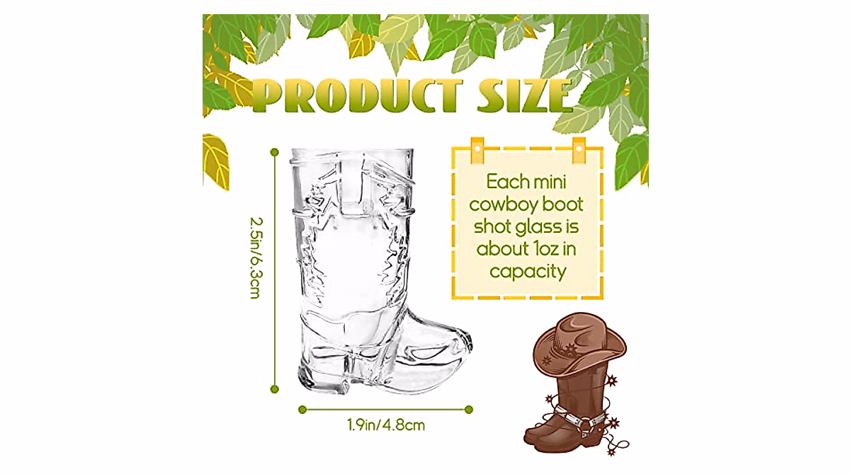 30 Mini Cowboy Boot Shot Glasses - Perfect Party Supplies