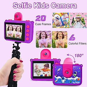 GKTZ Kids Camera - Waterproof Underwater Camera for Kids, Christmas Birthday Gifts for Girls Age 3-12, 1080P HD Children Digital Action Camera, Pool Toys for Kids Age 4-12