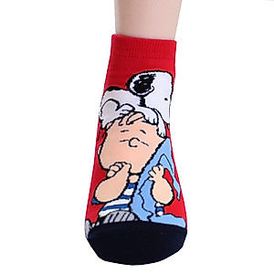 Birsppy evei The Peanuts Snoopy Cartoon Movie Series Women's Original Socks (snoopy09_5pairs)