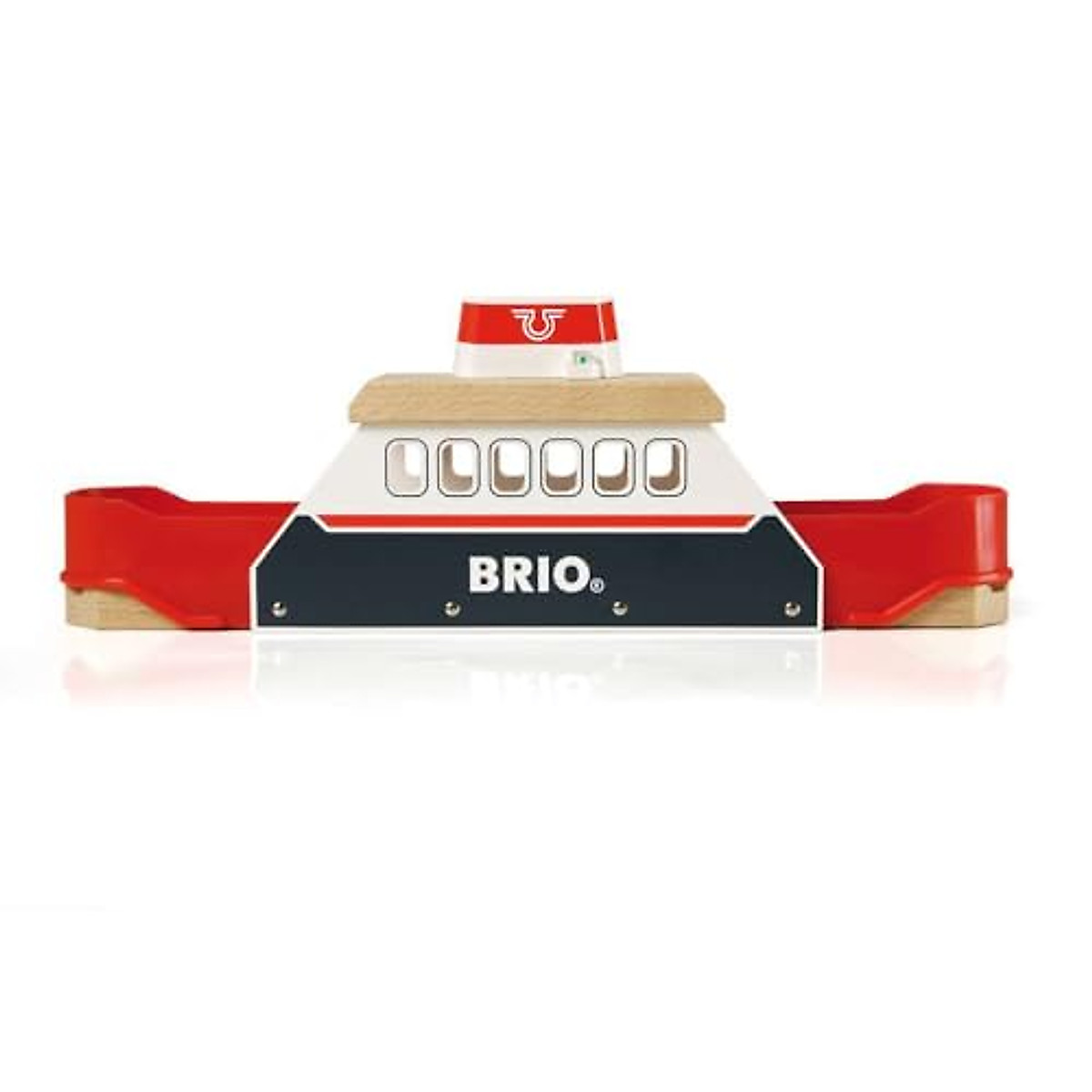 BRIO World 33569 - Ferry Ship - 3 Piece Wooden Toy Train Set for Kids | Interactive Light and Sound Features | Compatible with All BRIO Train Tracks | Ideal for Ages 3 and Up
