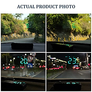 AWOLIMEI M1 Green Windshield Projection Heads Up Display, Digital GPS Speedometer with Speed, Travel Direction Function, ect. Suitable for All Vehicles (M1 Green)