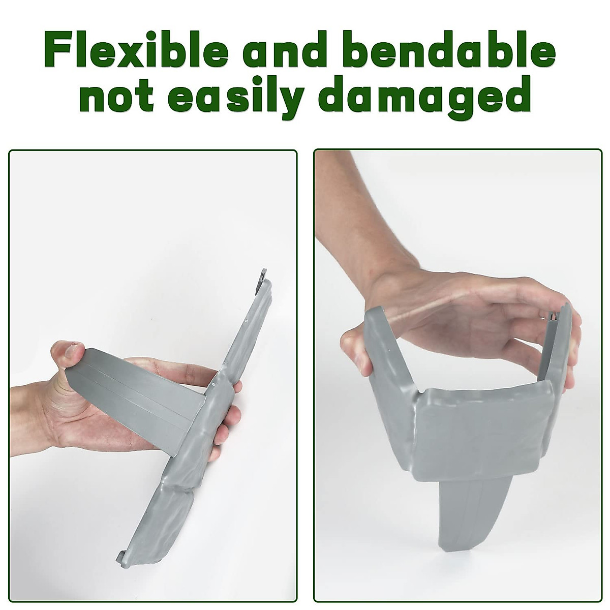 Garden Edging Border, 24.5ft Landscape Edging Border for Flower Bed, 30PCS no dig Landscape Edging DIY Plastic Faux Stone Edging for Garden Flowerbed Sidewalk Landscape (Gray)