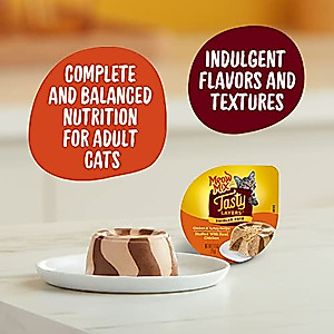 Meow Mix Tasty Layers Swirled Paté Cat Food, Chicken & Turkey Recipe in Sauce Stuffed With Real Chicken, 2.75 oz. Cup, 12ct