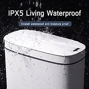 Gttyowyin Smart Touchless Bathroom Trash Can with Lid, 3.4 Gallon/13L Motion Sensor Bathroom Trash Can, Waterproof Smart Trash Can, Garbage Can for Bathroom,Kitchen,Office,Living Room