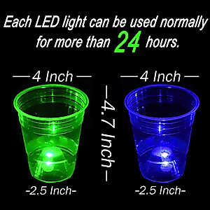 Glow in The Dark Beer Pong Set,Light up Beer Pong Cups for Indoor Outdoor Nighttime Competitive Fun,22 Glowing Cups(11 Green &11 Blue), 6 Glowing Balls, Waterproof- Party Game