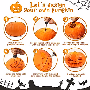 Halloween Pumpkin Carving Kit Tools - 9 PCS Premium Stainless Steel Pumpkin Knives Set Heavy Duty Carving Tools for Halloween Decorations, TAVOLOZZA