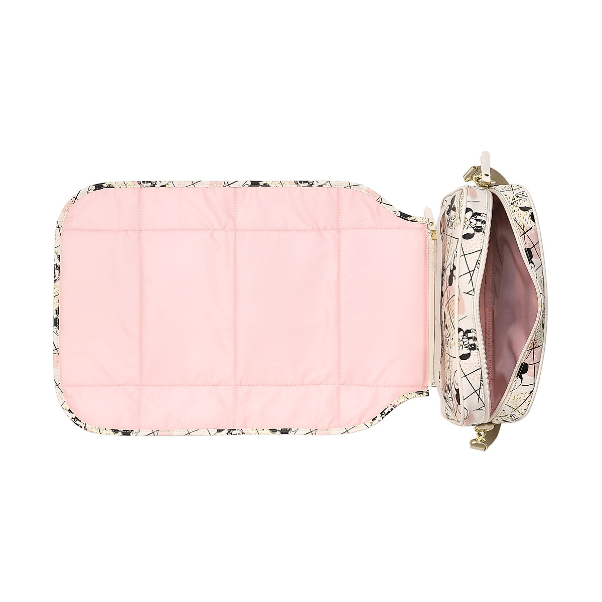 Petunia Pickle Bottom Companion Diaper Clutch with Fold-Out Changing Pad, For On-The-Go Parents, Fits Baby Essentials, Lightweight & Easy To Clean (Shimmery Minnie Mouse)