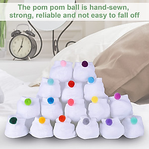 SATINIOR 16 Pairs Women Pom Pom Socks with Balls on The Back Ankle Lowcut Socks Seamless Socks for Men Women(White)