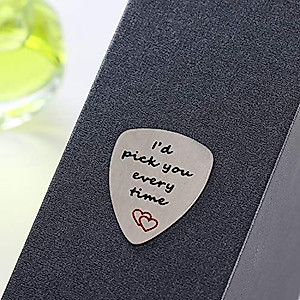 I'd Pick You Every Time Guitar Pick, Musical Gift, Anniversary Date, Valentine's Day Gift for Men