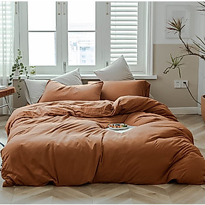 DONEUS Jersey Knit Pillowcases Burnt Orange Pillowcases King Size Pillow Case Set of 2, Ultra Soft and Breathable Envelope Closure Pillowcase, 20x36 inches