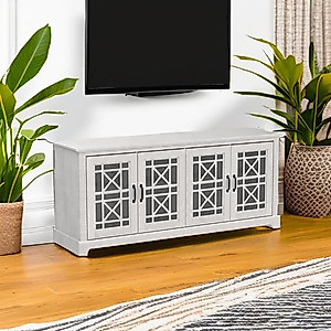 Galano Isadora 75 Inch TV Stand – Smartly Designed Entertainment Center with Spacious Storage - Perfect for Living Rooms - Wide Media Console in Dusty Grey Oak