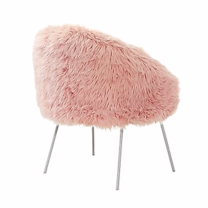 Ana Rose Fur Accent Chair - Metal Legs | Upholstered | Living Room, Entryway, Bedroom | Inspired Home