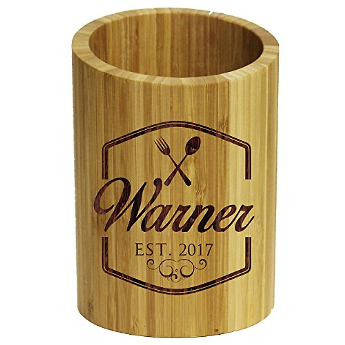 Personalized Kitchen Utensil Tool Holder Caddy Organizer Storage - Custom Monogrammed - Round