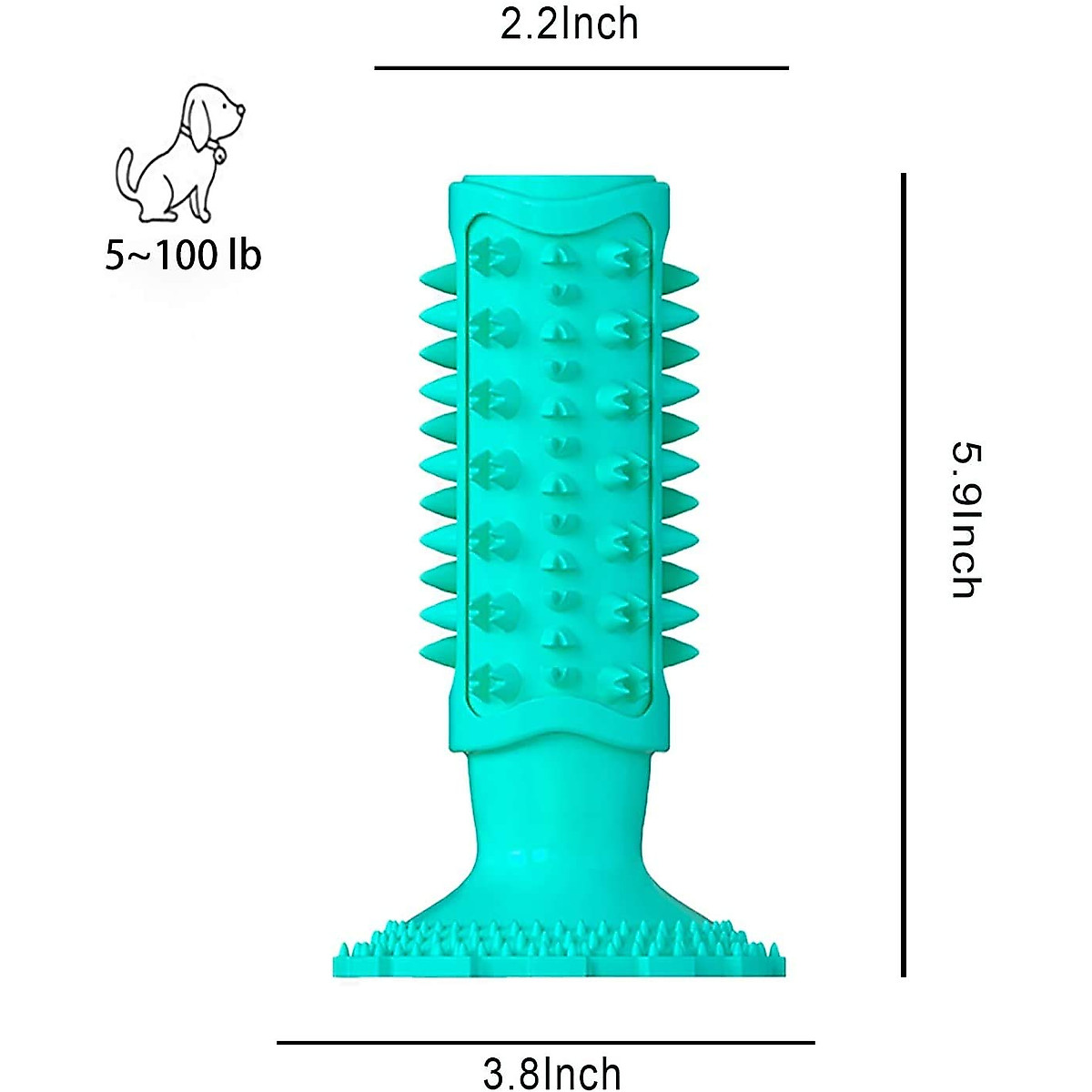 Erichome Dog Toothbrush Chew Toy - Puppy Dog Teeth Cleaning Stick - Natural Rubber Dental Toothbrush Toys for Dog,2PC with Finger Toothbrush (Squeak)