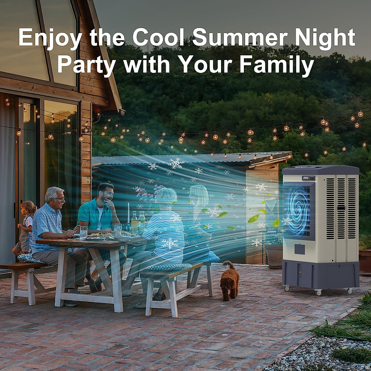 MEPTY 4800 CFM Portable Swamp Cooler, Evaporative Air Cooler with Continuous Auto Fill, Evaporative Cooler for Commercial, Industrial, Garage, Patio, Outdoor Use, 41Inch, 970sq.ft, Scroll Casters