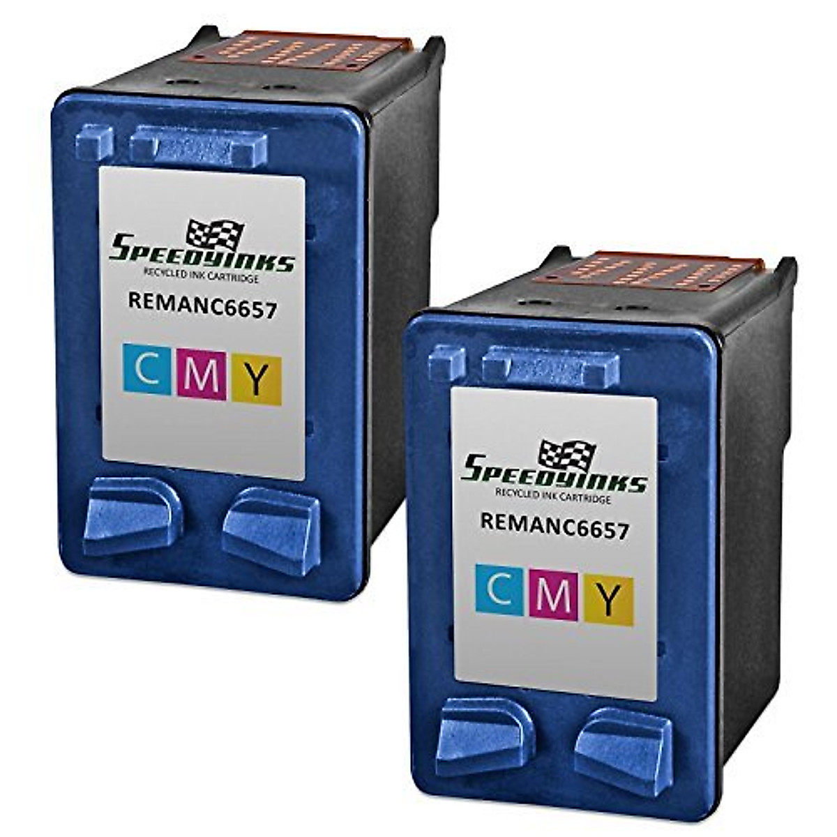 SPEEDYINKS Remanufactured Ink Cartridge Replacement for HP 57 /C6657AN (Tri-Color, 2-Pack)
