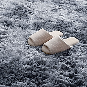 ROCYJULIN Area Rugs 6x9 for Bedroom, Fluffy Rugs for Living Room, Ultra Soft Non-Slip Large Shag Fuzzy Rug for Nursery, Kids, Girls, Boys, Dark Grey