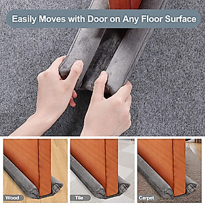 GDHOMM Under Door Draft Stopper, Door Sweeps Door Noise Blocker Soundproof Weather Stripping Window Breeze Blocker Energy Saving 30" to 36" Size Adjustable,Gray